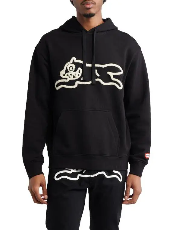 ICECREAM Sauce Logo Appliqué Hoodie - Black