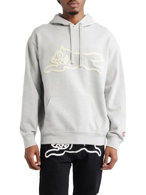 ICECREAM Sauce Logo Appliqué Hoodie - Heather Gray