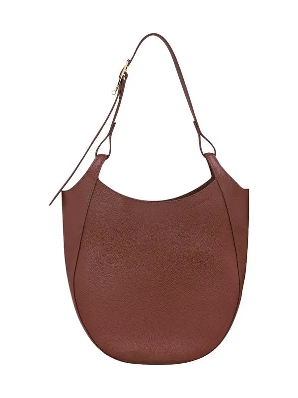 Longchamp Large Le Foulonne Leather Hobo Bag - Coffee