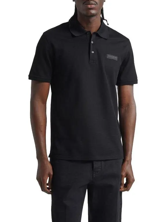 Givenchy Regular Fit Logo Patch Cotton Piqué Polo - Black