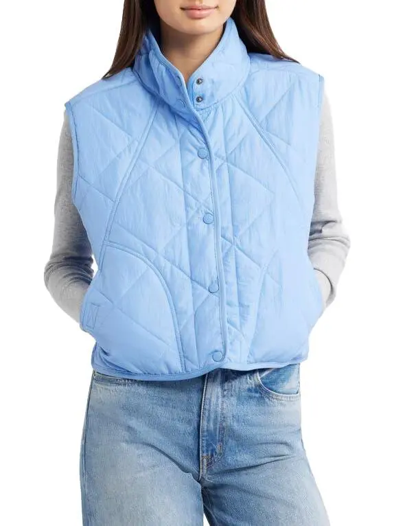 THREAD & SUPPLY Lightweight Puffer Vest - Cornflower Blue