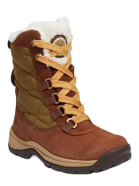 Timberland Waterproof Tall Snow Boots - Medium Brown Suede