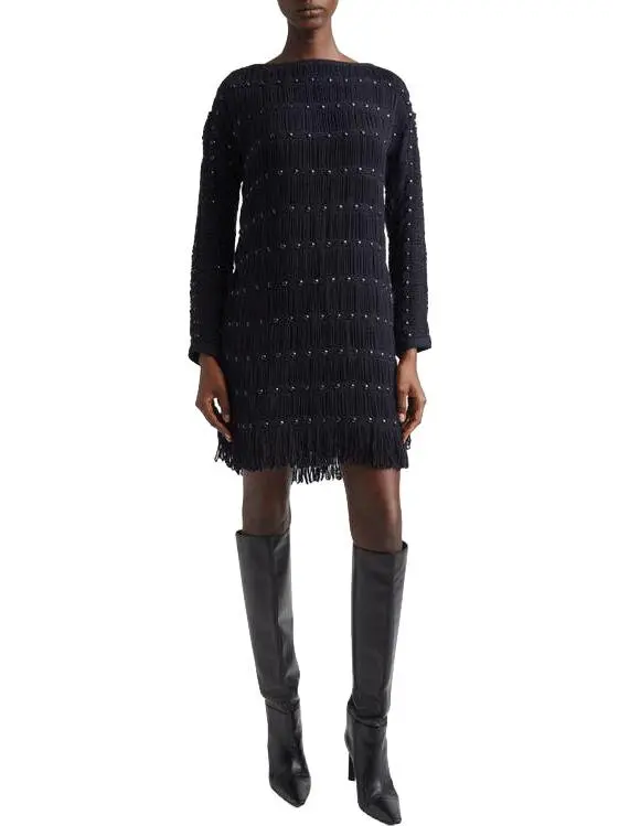 DIOTIMA Notte Merino Wool-blend Mini Sweater Dress - Midnight