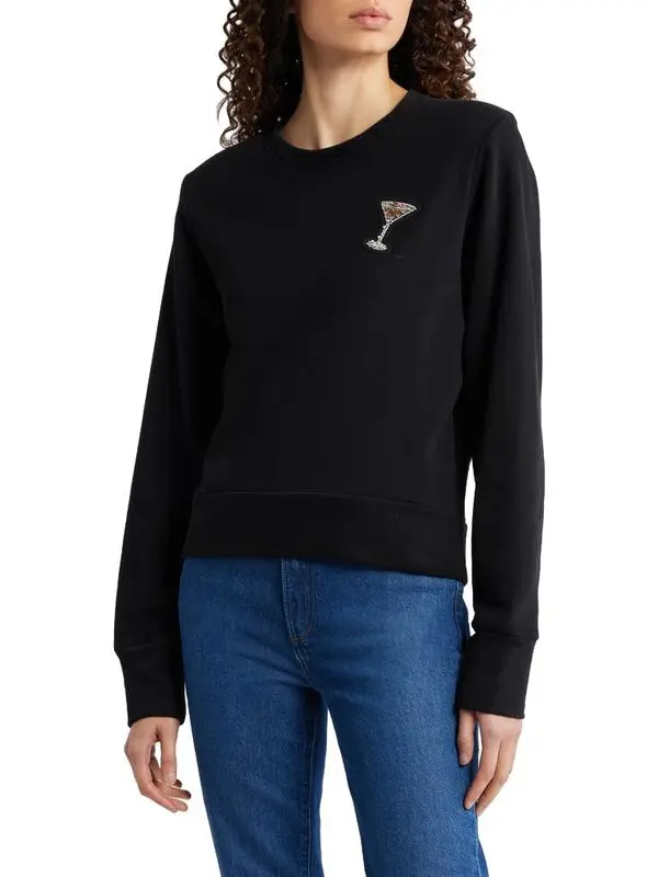 Hugo Boss Ellison Beaded Sweatshirt - Black