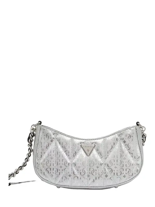 Guess Aldina Quilted Shoulder Bag - Silver