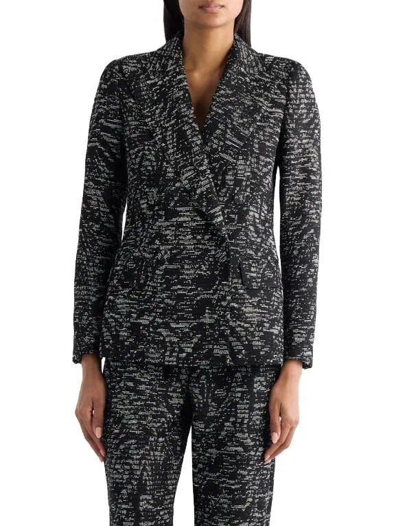 Dries Van Noten Beaura Abstract Swirl Jacquard Double-breasted Blazer - Black