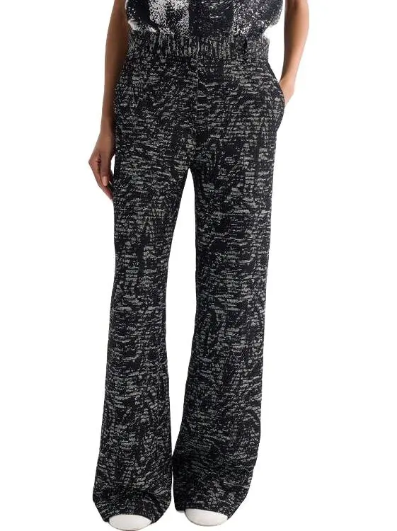 Dries Van Noten Paxy Abstract Swirl Jacquard Straight-leg Pants - Black