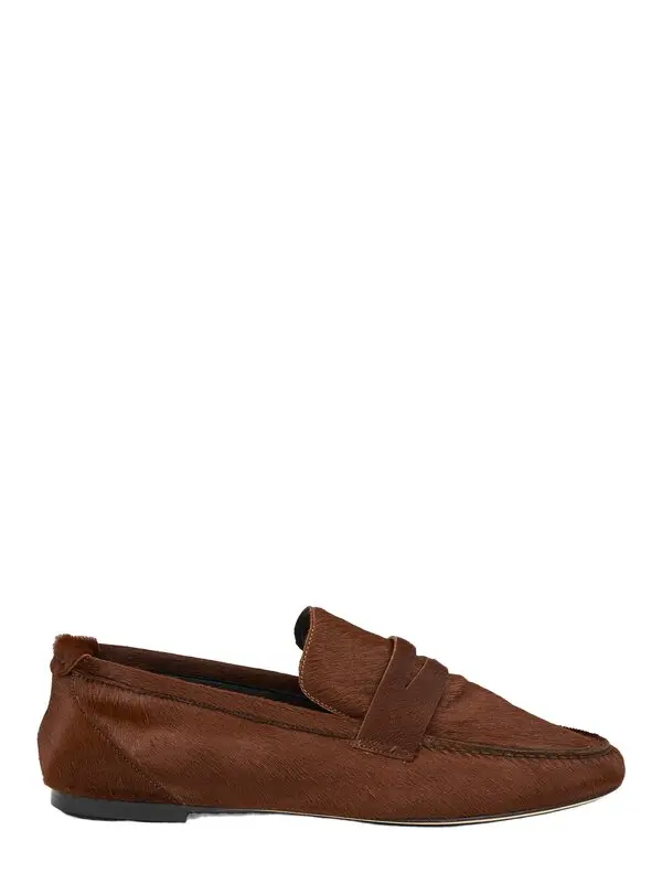JAMIE HALLER Penny Loafers - Rosewood Pony Hair