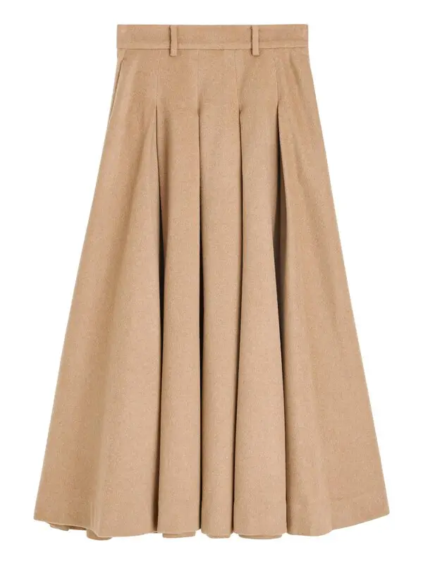 BY MALENE BIRGER Eden Pleated Skirt - Medium Beige Melange