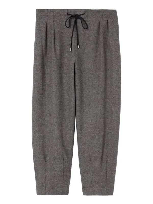 Maria Mcmanus Barrel-leg Drawstring Trousers - Charcoal Tweed