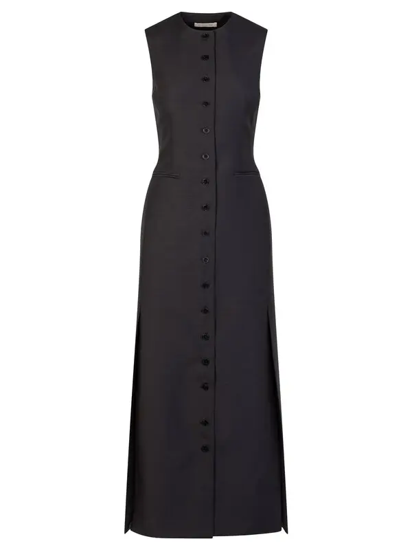 HEIRLOME Paulina Wool-silk Dress - Black