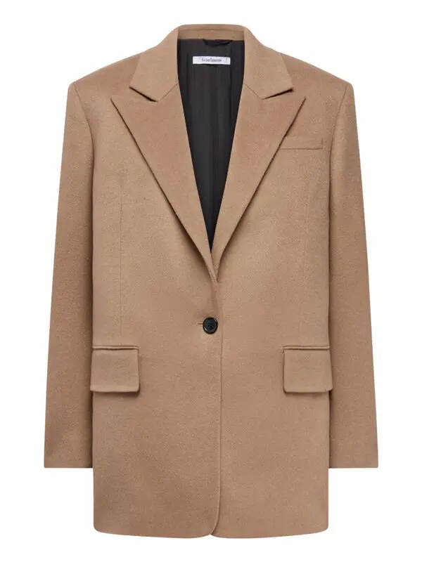 Another Tomorrow Tailored Cashmere Blazer - Camel