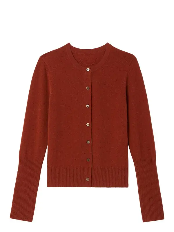 Guest In Residence Cashmere Crewneck Cardigan - Cinnamon