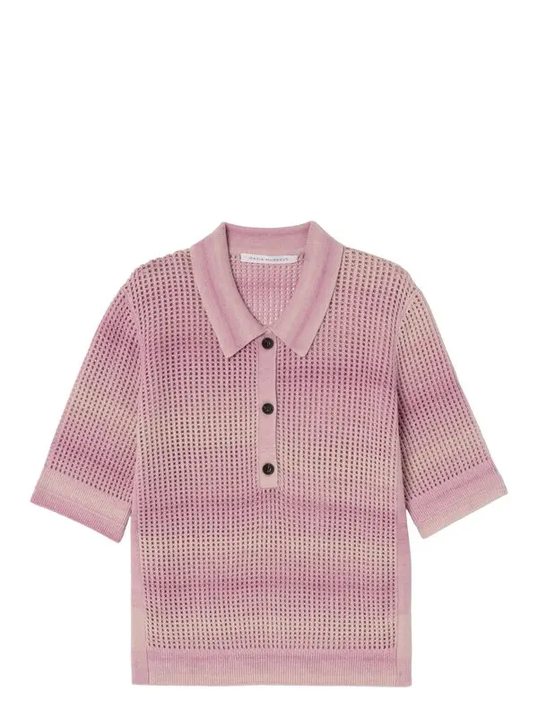 Maria Mcmanus Mesh Shrunken Polo - Space Dye Pink