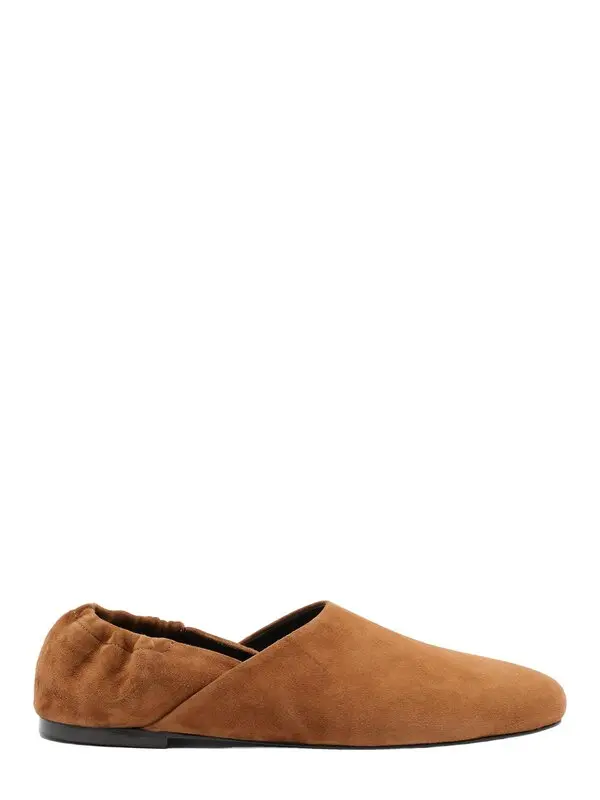 Proenza Schouler Ruched Suede Slippers - Rust