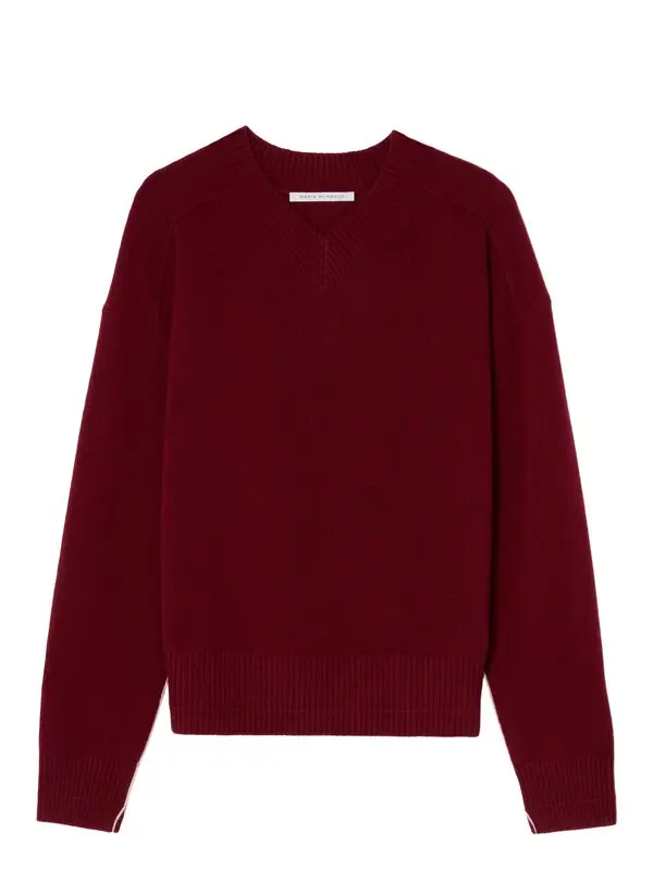 Maria Mcmanus V-neck Relaxed Wool-cashmere Sweater - Oxblood