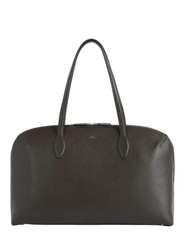 TOTEME Grained Leather Day Tote - Dark Chocolate