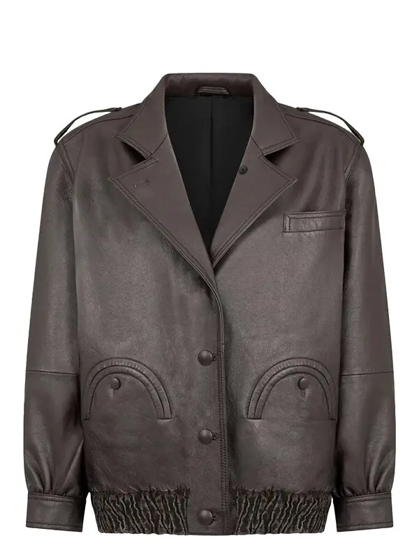 BLAZÉ MILANO Charlie Leather Bomber - Ebano