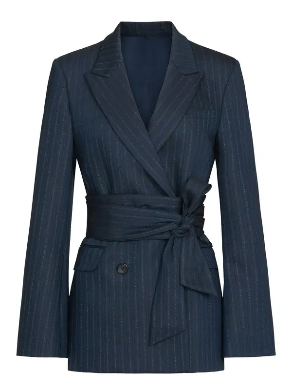 TWP Striped Wool Delancey Blazer - Insignia Blue