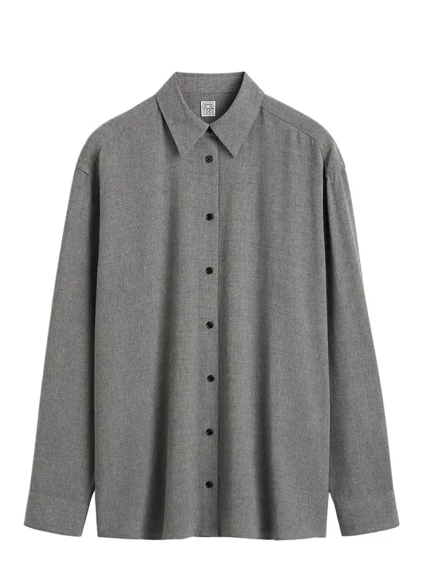 TOTEME Classic Fluid Shirt - Mid Grey Melange