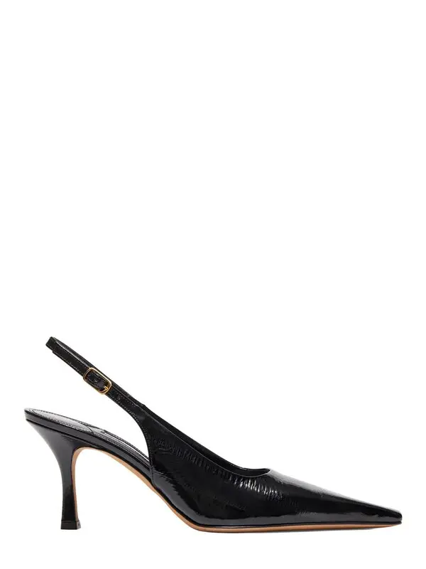 EMME PARSONS Elana Heel - Black Embossed Eel