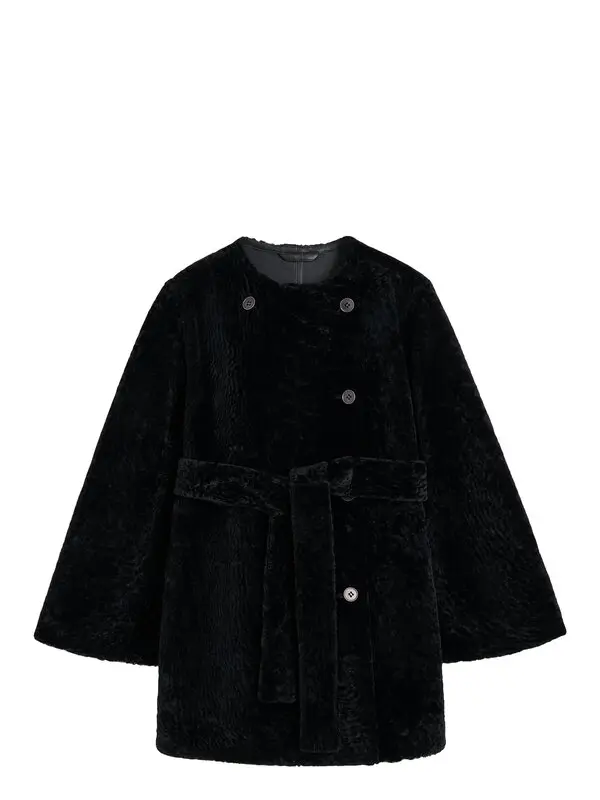 BY MALENE BIRGER Sannie Shearling Jacket - Black