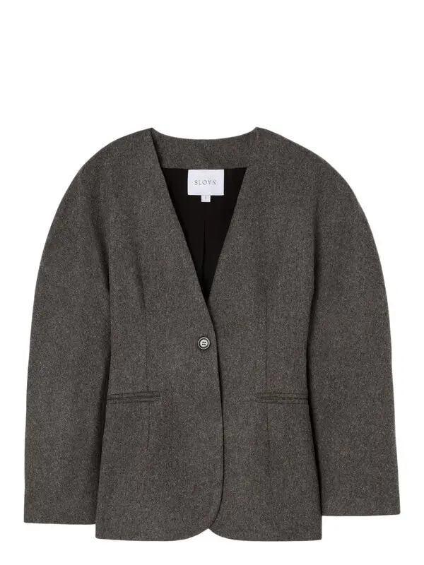 SLOAN Wool Blazer With Circular Sleeves - Grey