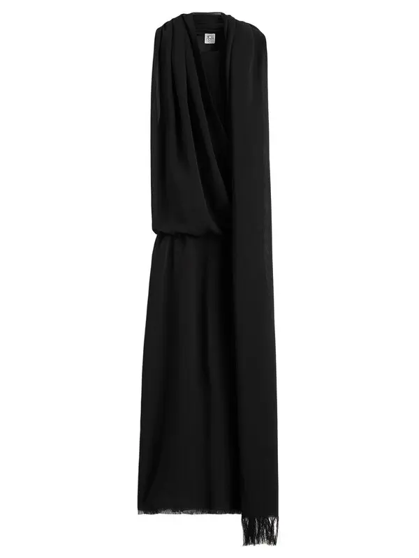 TOTÊME Fringed Viscose-wool Dress - Black