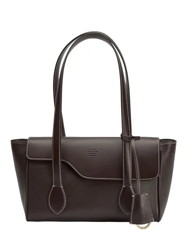ATP ATELIER Eira Shoulder Bag - Walnut,contrast Stitch