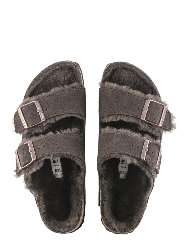 BIRKENSTOCK Arizona Shearling-lined Sandals - Suede Shearling Mocha