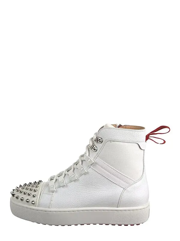 CHRISTIAN LOUBOUTIN Leather High-top Sneakers - White