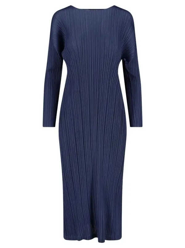 PLEATS PLEASE Pleated Midi Dress - Blue