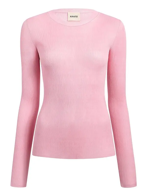 Khaite Mosi Long Sleeve Top - Rosewater
