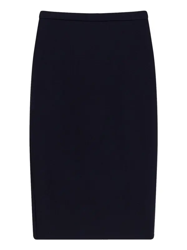 Max Mara Stretch Virgin Wool Skirt - Black