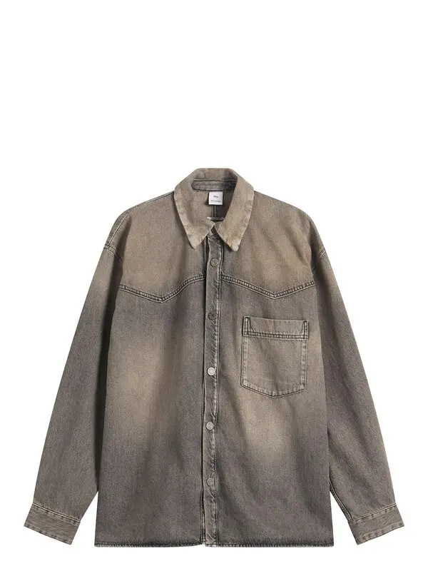 WON HUNDRED Zayne Denim Overshirt - Tintet Grey
