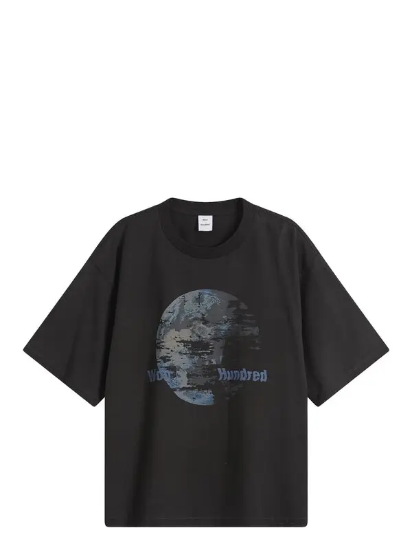 WON HUNDRED Houston Globe T-shirt - Washed Black