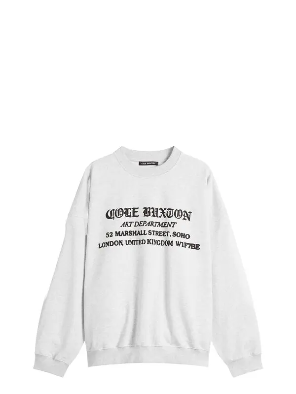 COLE BUXTON Art Department Sweatshirt - Light Grey Marl