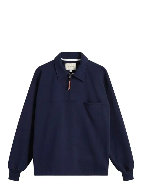 CAFÉ MOUNTAIN Quarter Zip Heavy Sweatshirt - Navy