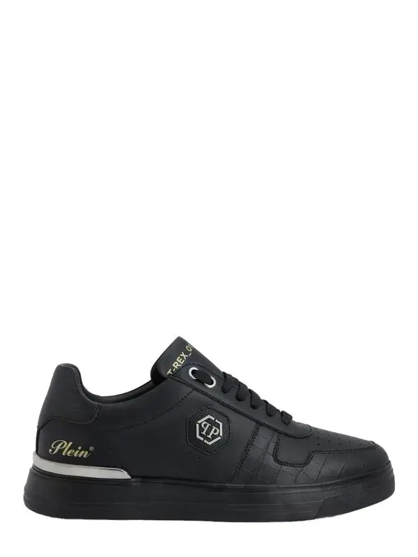 Philipp Plein Logo-plaque Leather Sneakers - Black
