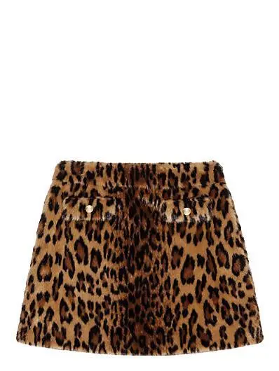 Maje Leopard-print Faux-fur Mini Skirt - Big Leopard Print
