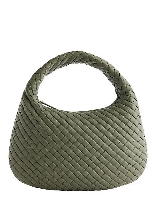 Bottega Veneta Veneta Small Leather Hobo Bag - Pickle-silver