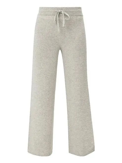 Sweaty Betty Cashmere Wide-leg Trousers - Light Grey Marl