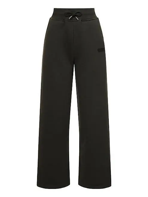 TALA Wide Leg Cotton-jersey Jogging Bottoms - Dark Moss