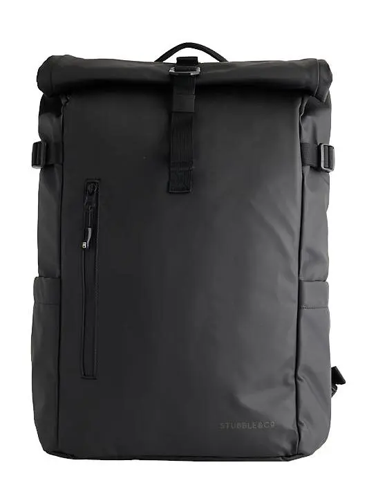 STUBBLE & CO The Roll Top Woven Backpack 20l - All Black