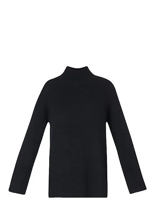 Sweaty Betty Relaxed Fit Funnel-neck Knitted Jumper - Black