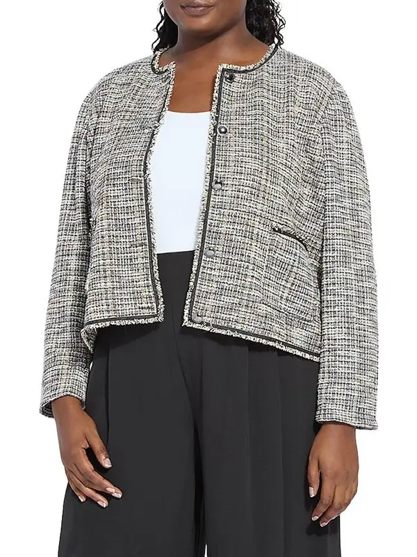 Lyssé Charlotte Collarless Tweed Jacket - Multi Color