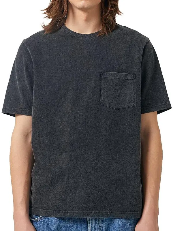 CORRIDOR Garment Dyed Short Sleeve Pocket Tee - Black