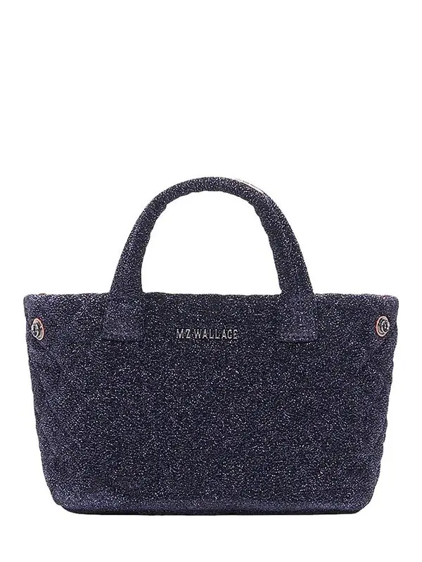 Mz Wallace Mini Quilted Tote Bag - Midnight Shimmer/gunmetal