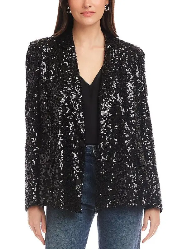 Fifteen Twenty Loretta Sequined Blazer - Black
