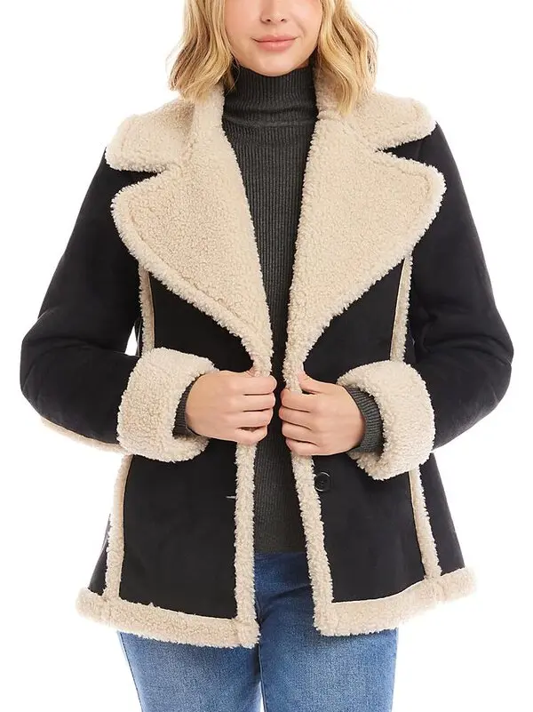 Karen Kane Faux Shearling Jacket - Black